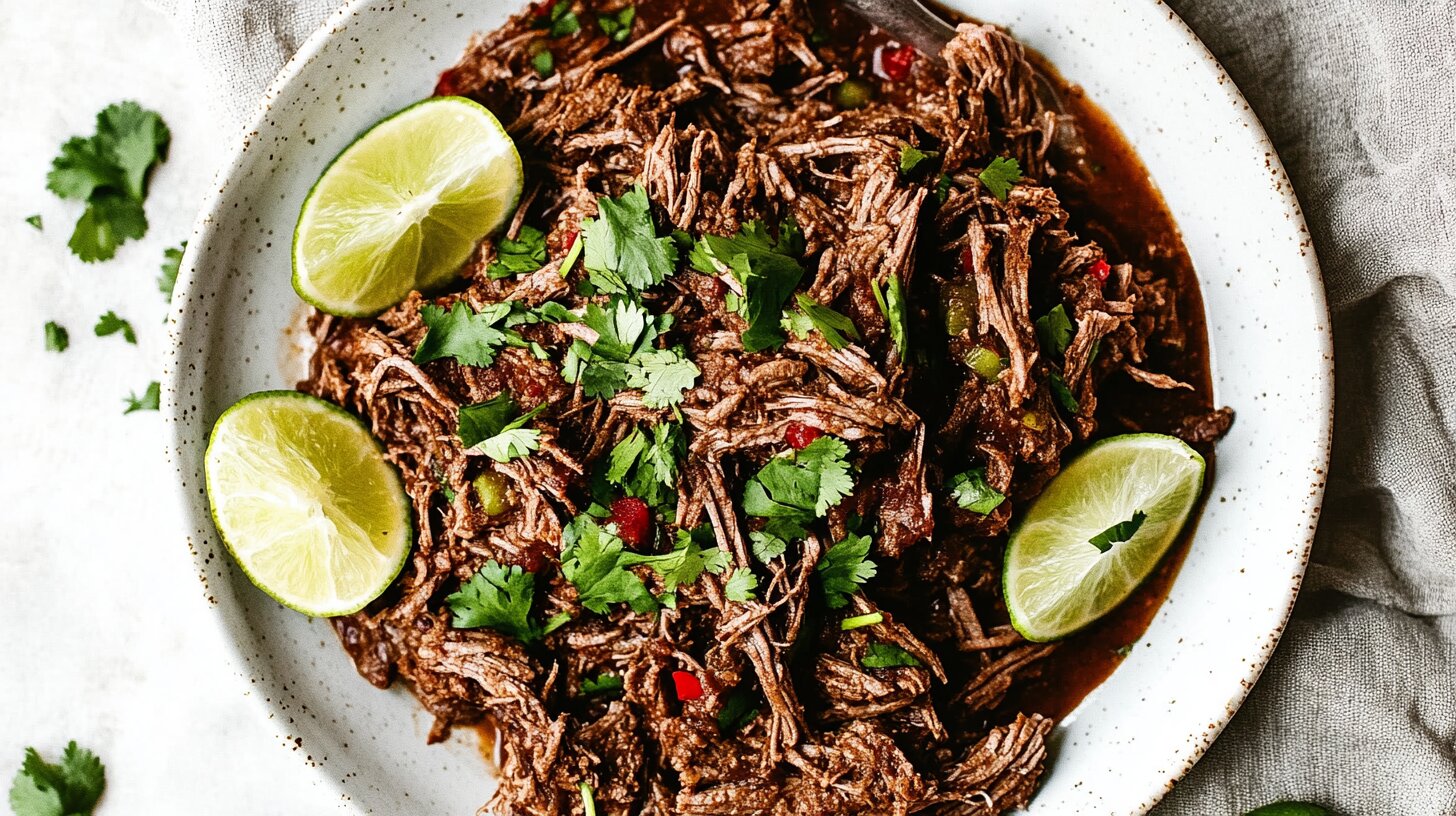 Barbacoa de Res - Mexicaanse Pulled Beef (Slowcooker) recept | eetse