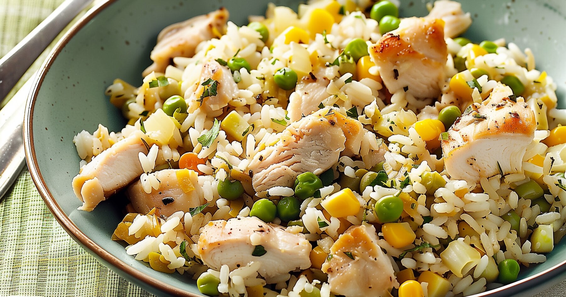 Kommetje met kip, rijst en groenten recept | eetse