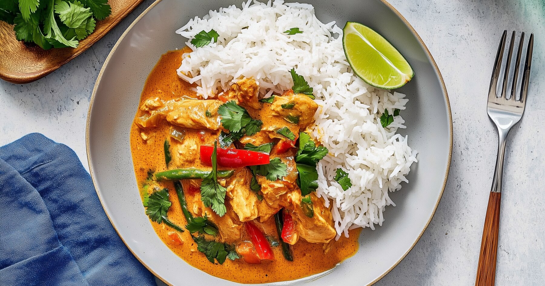 Slowcooker Thaise rode curry met kip en groenten recept | eetse